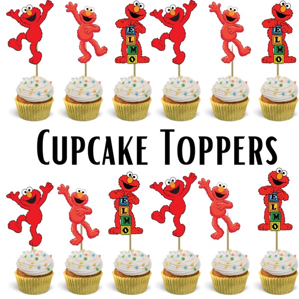 Elmo Cupcake Toppers - Etsy