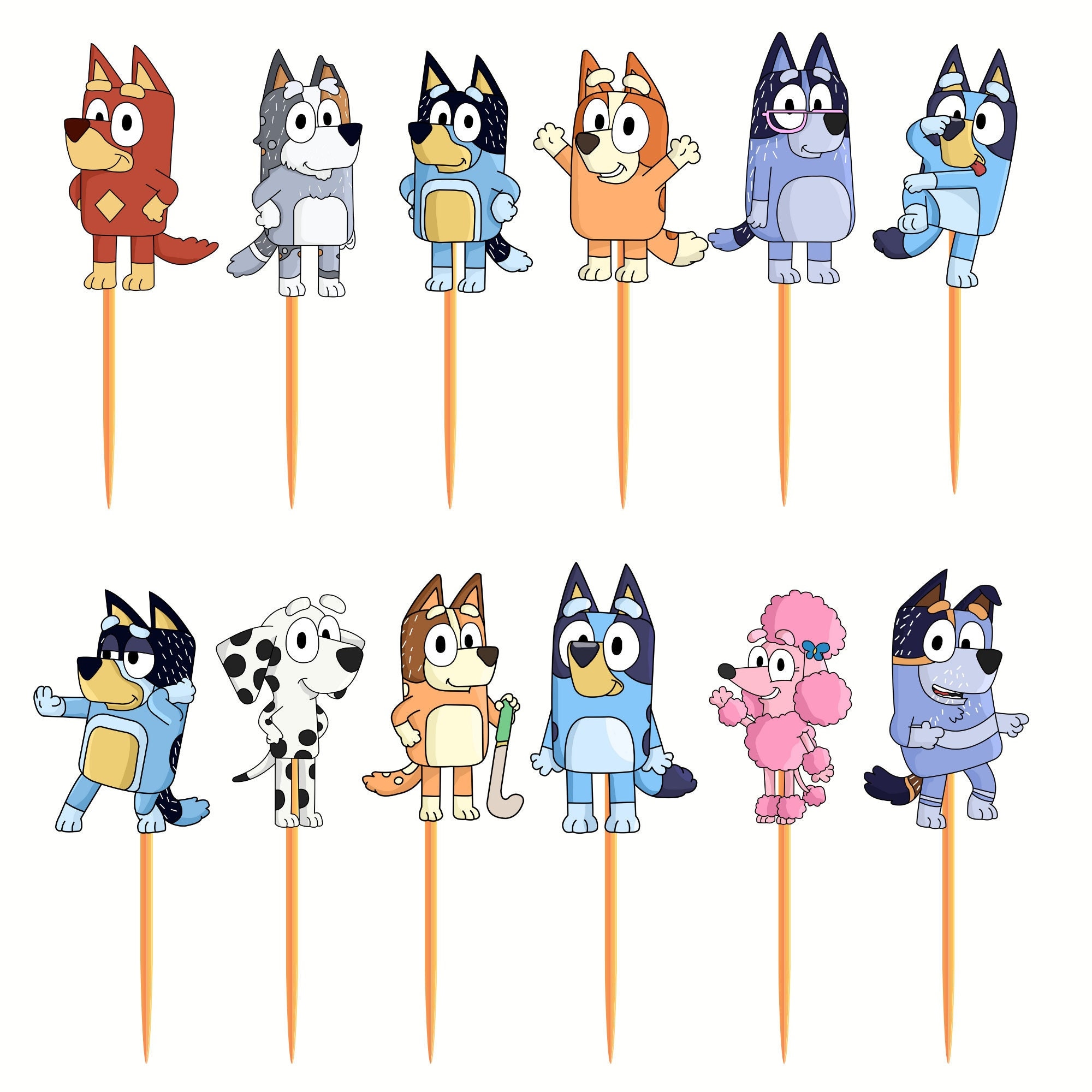Bluey And Friends Cupcake Toppers Bluey Cupcake Toppers Etsy Finland Porn Sex Picture