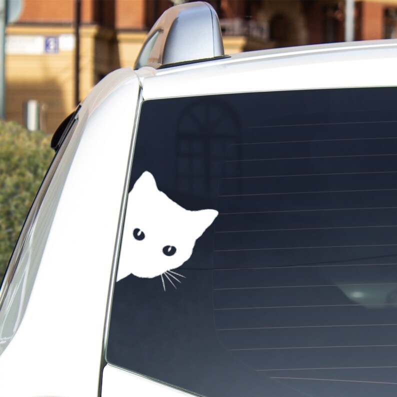 Peeking Cat Vinyl Decal Bumper Sticker Car Decal Window - Etsy