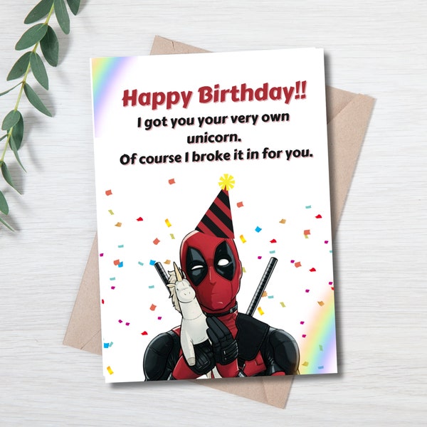 Deadpool Wolverine Birthday Card - Etsy