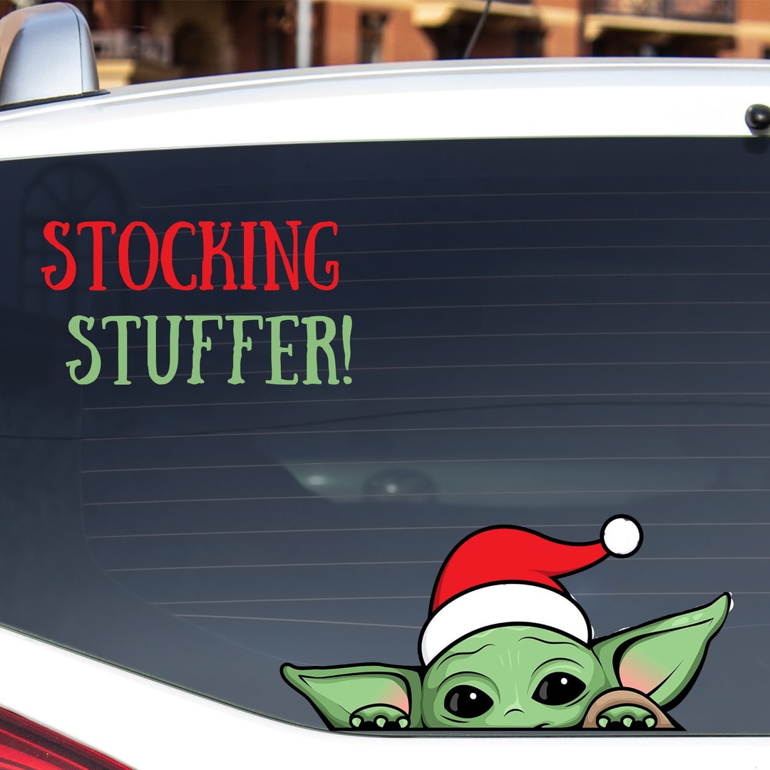 Christmas Baby Yoda Grogu Funny Peeking Car Window Sticker - Etsy