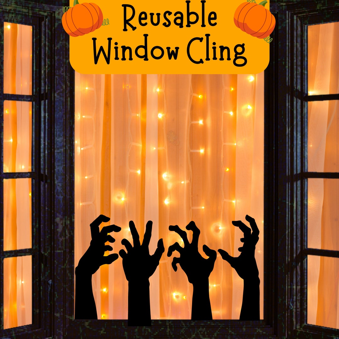 Zombie Halloween Decal - Window Cling | Halloween Decoration - Reusable ...