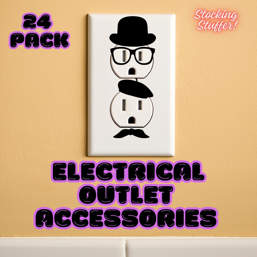 Electric Outlet Accessories Stickers Set of 24 | Stocking Stuffer | Fun ...
