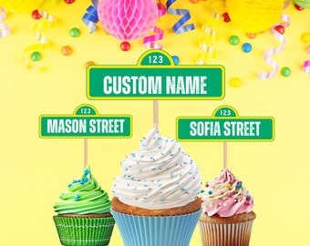 Happy Birthday Street Sign Personalized Happy Birthday Cake Topper ...