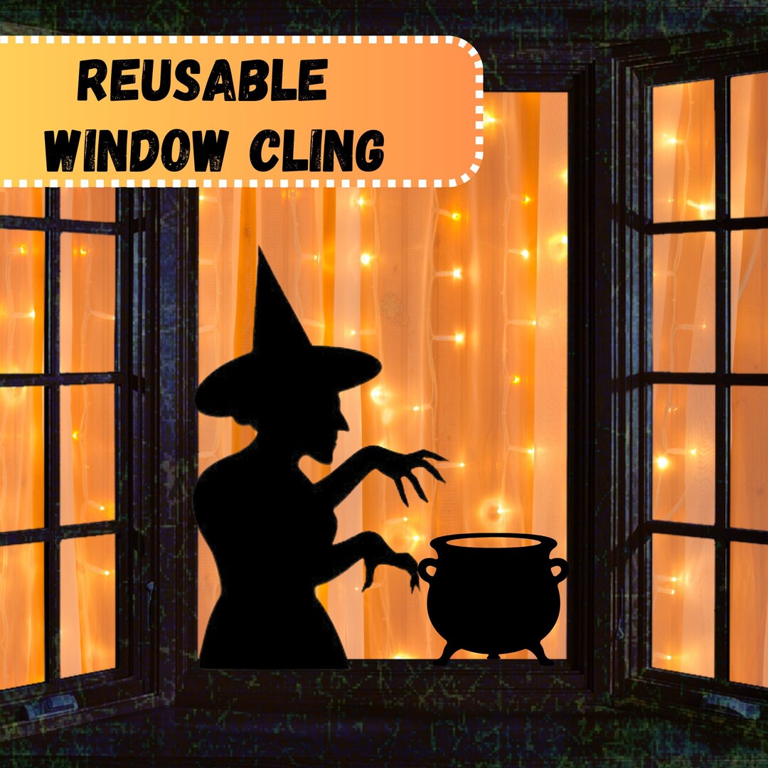 Reusable Halloween Wicked Witch Window Cling Halloween Decorations ...