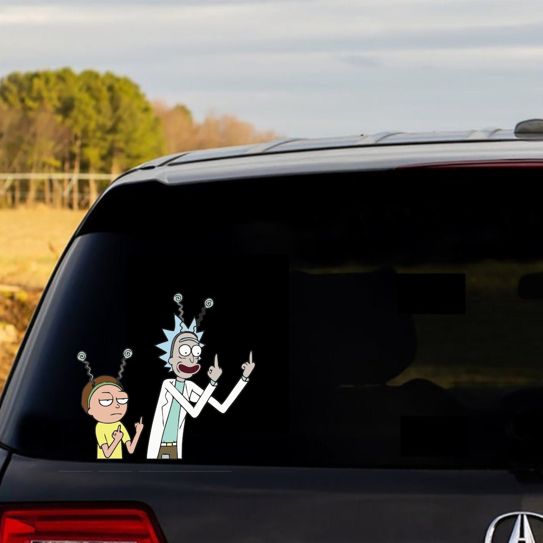 Buy Morty and Rick Peeking Car Decal Stocking Stuffer Funny Online in ...