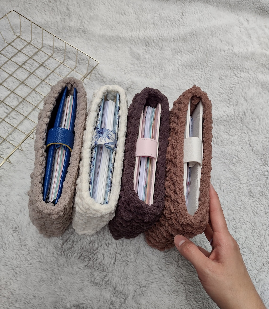 Planner Pouch Chunky Crochet Planner Accessory Ring Planner - Etsy