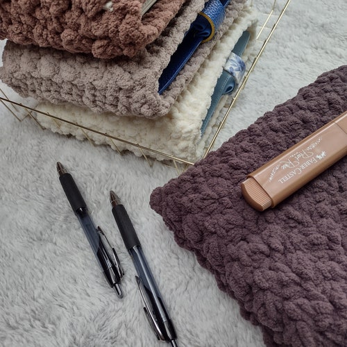 Planner Pouch Chunky Crochet Planner Accessory Ring Planner - Etsy