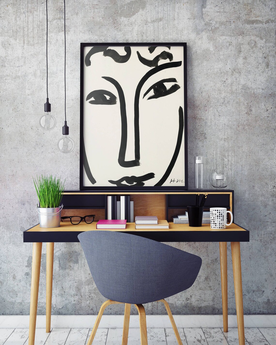 Matisse Face Drawing Digital Print 1960s Complete Your Wall Art With ...