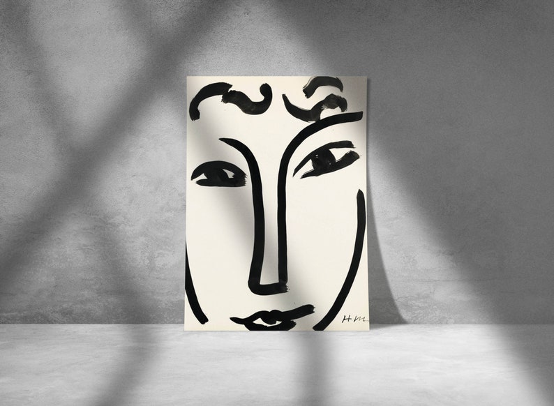 Matisse Face Drawing Digital Print 1960s Complete Your Wall Art With ...