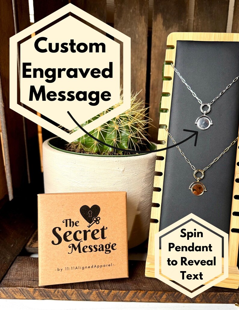 The Secret Message: Custom Spin to Reveal Necklace With Custom Message ...