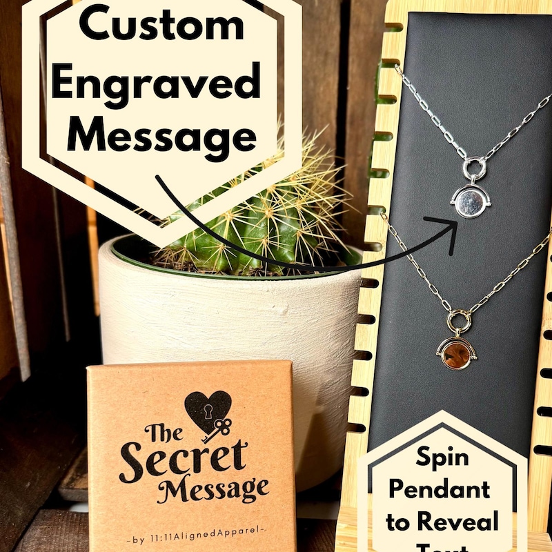 Custom Message Spinning Necklace - Etsy Australia