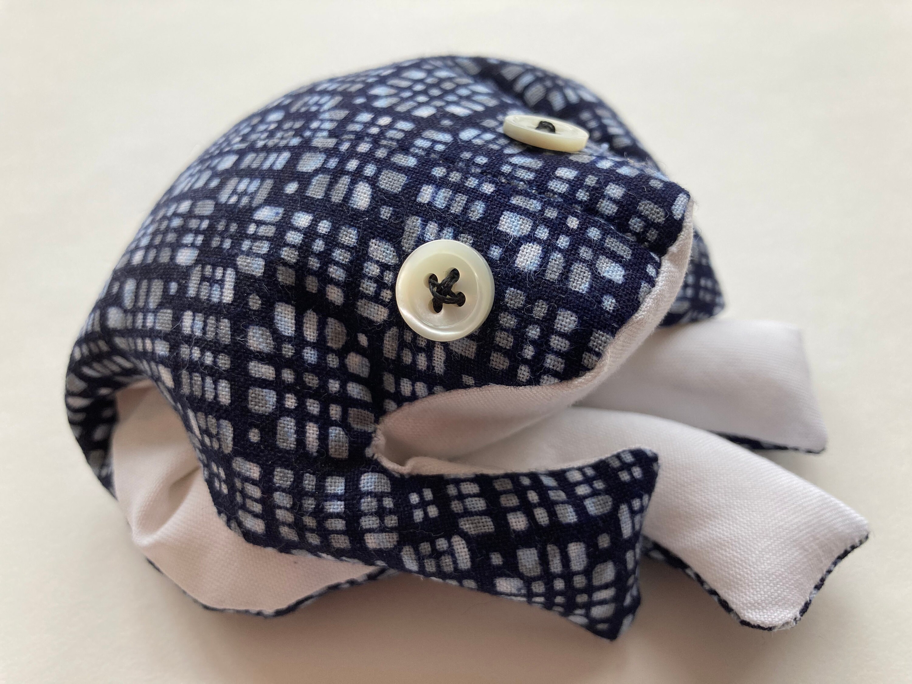 Indigo Blue Kasuri Design Frog for Graciousness, Gratitude and Giving ...