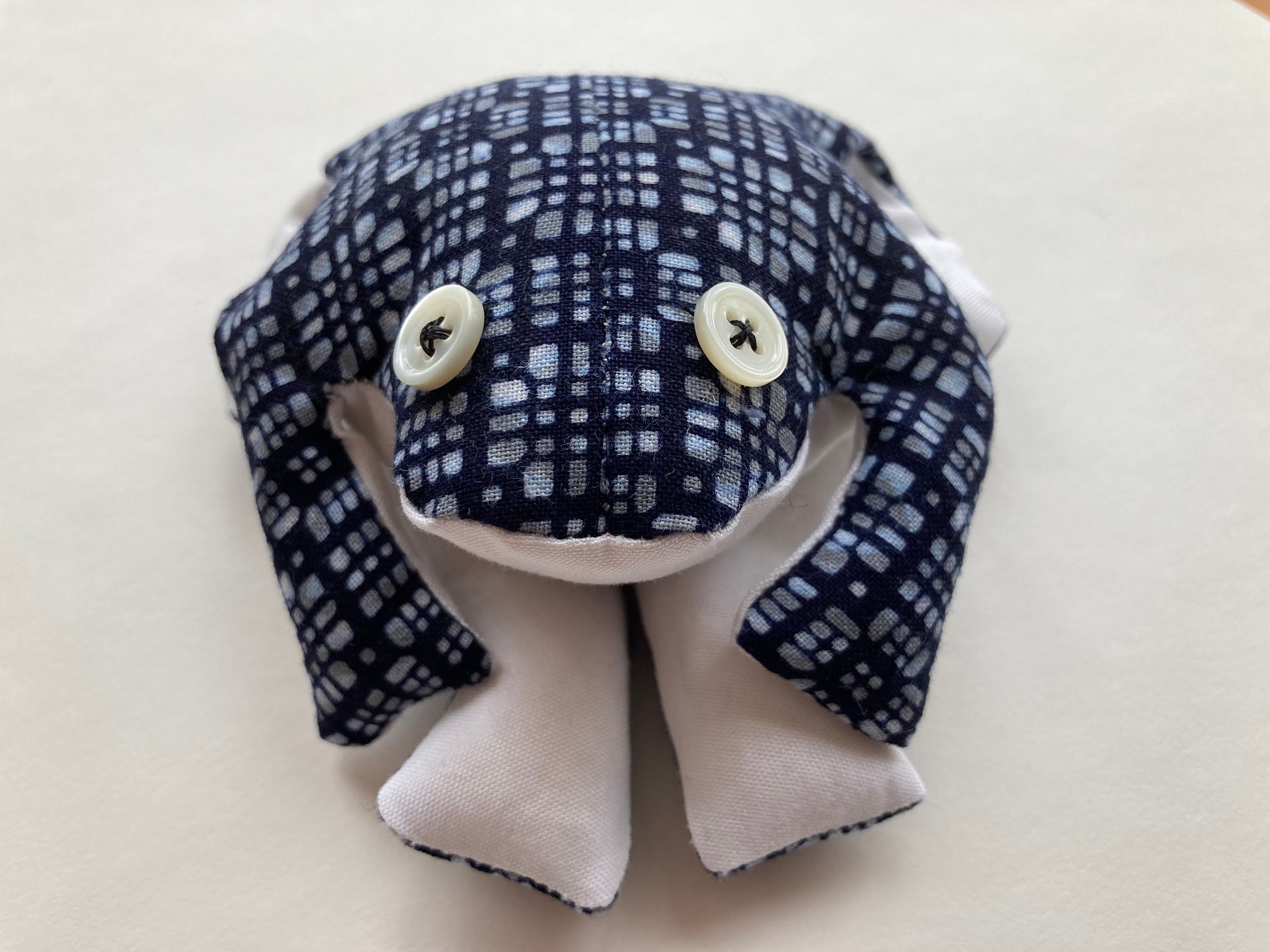 Indigo Blue Kasuri Design Frog for Graciousness, Gratitude and Giving ...