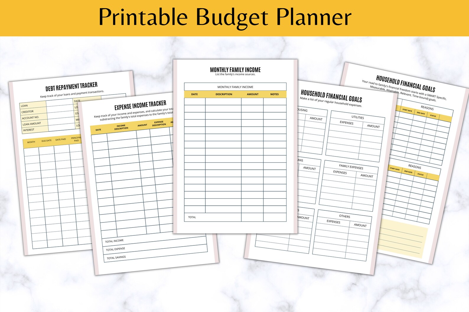 Printable Budget Planner Bundle Budget Planner Kit Weekly - Etsy