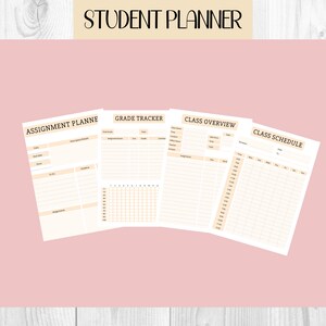 Student Printable Planner Bundle, Study Planner, Instant Download ...
