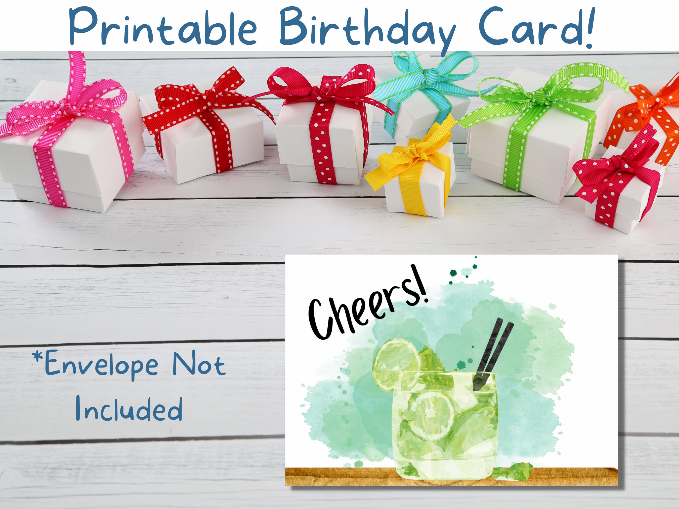 Printable Happy Birthday Card Greeting Card Digital Card - Etsy