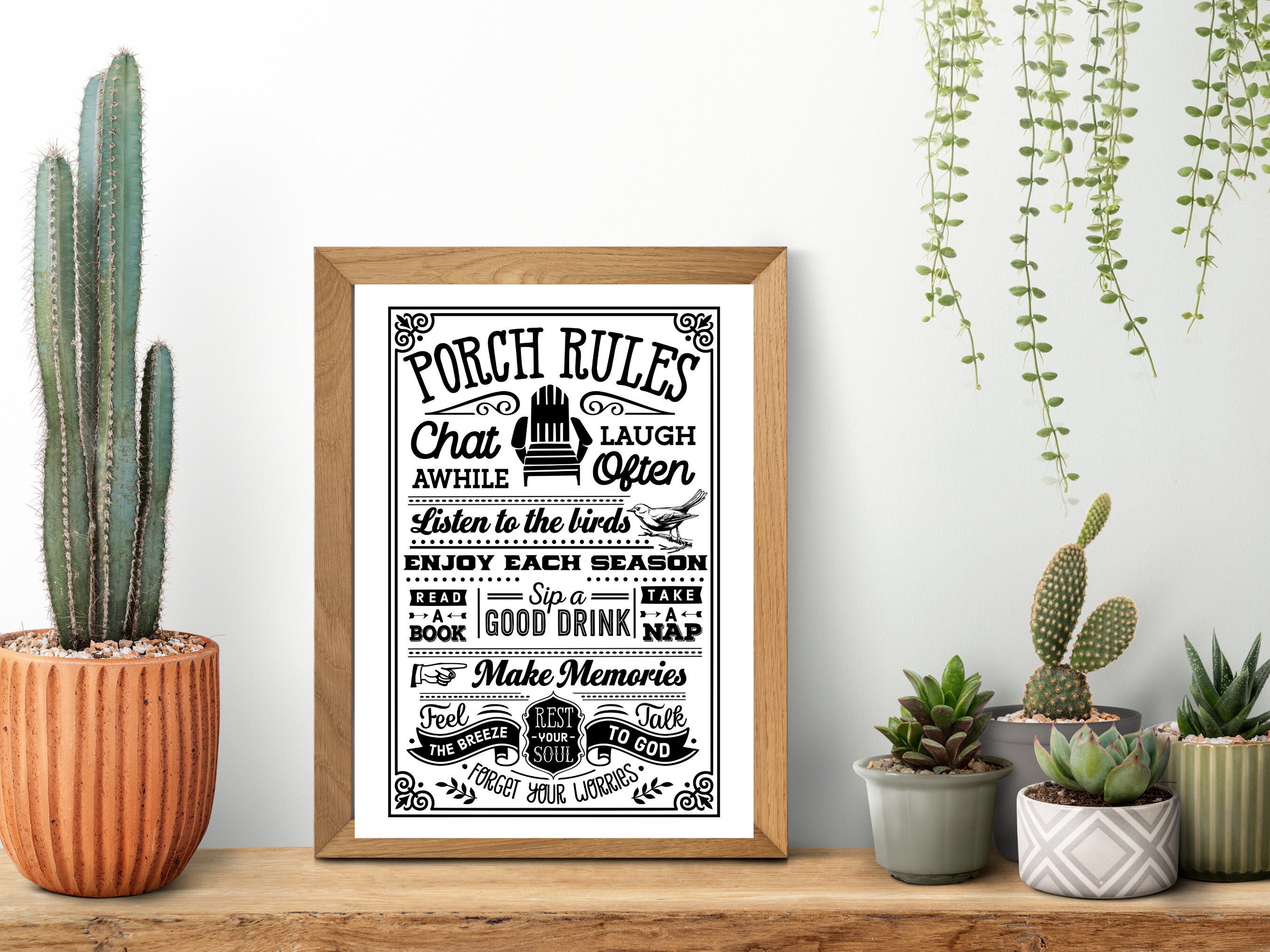 Porch Rules Printable Wall Art, Fun Porch Decor, Outdoor Life Rules ...