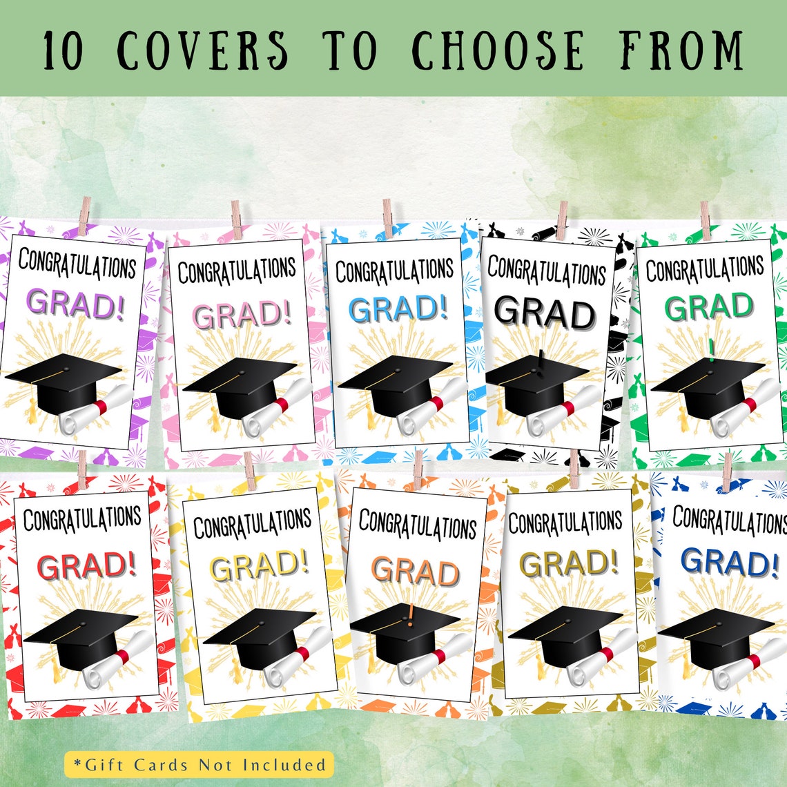 Printable Graduation Gift Card Book, High School Graduation, College ...