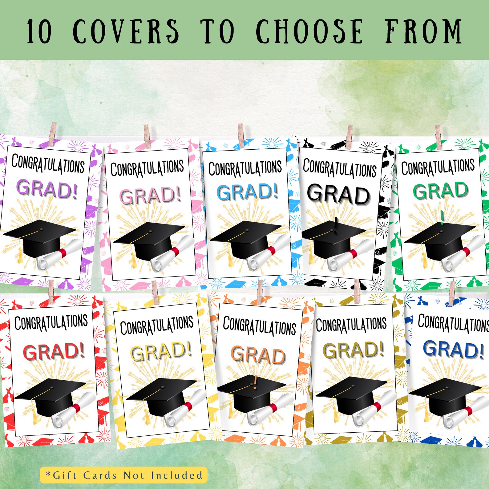 Printable Graduation Gift Card Book, High School Graduation, College ...