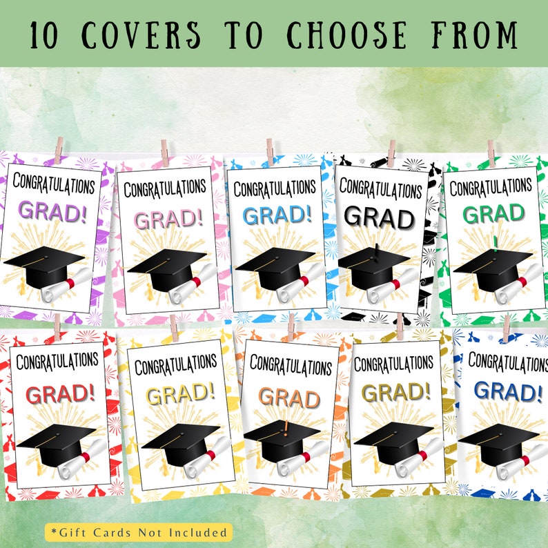 Printable Graduation Gift Card Book, High School Graduation, College ...