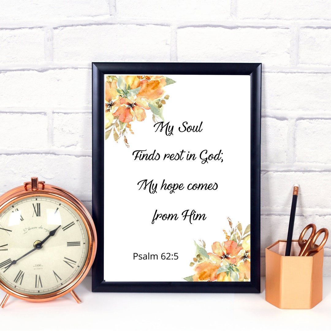 My Soul Finds Rest in God Printable Wall Art, Bible Verse Print ...