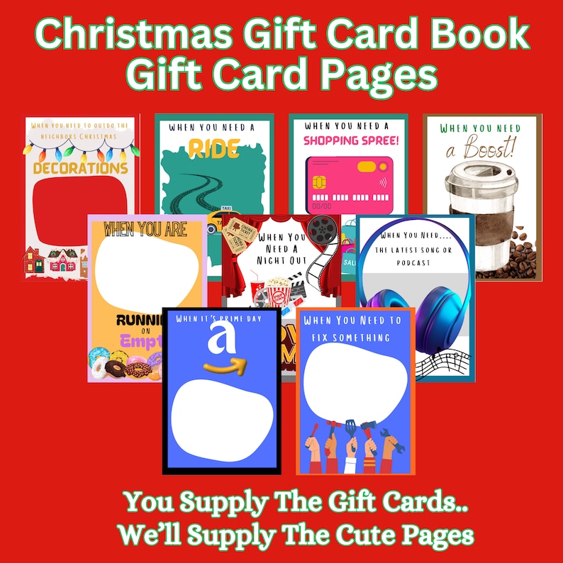 Printable Christmas Gift Card Book, 40 Pages for Festive Gifting ...
