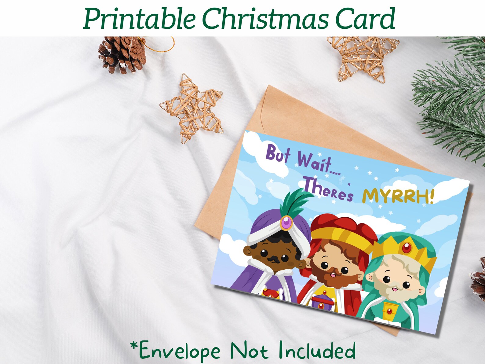 Printable Christmas Card, Three Wise Men Card, Holiday Card, Card for ...