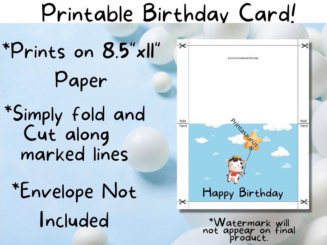 Printable Fun Birthday Card Farm Card Cow Birthday Farm - Etsy