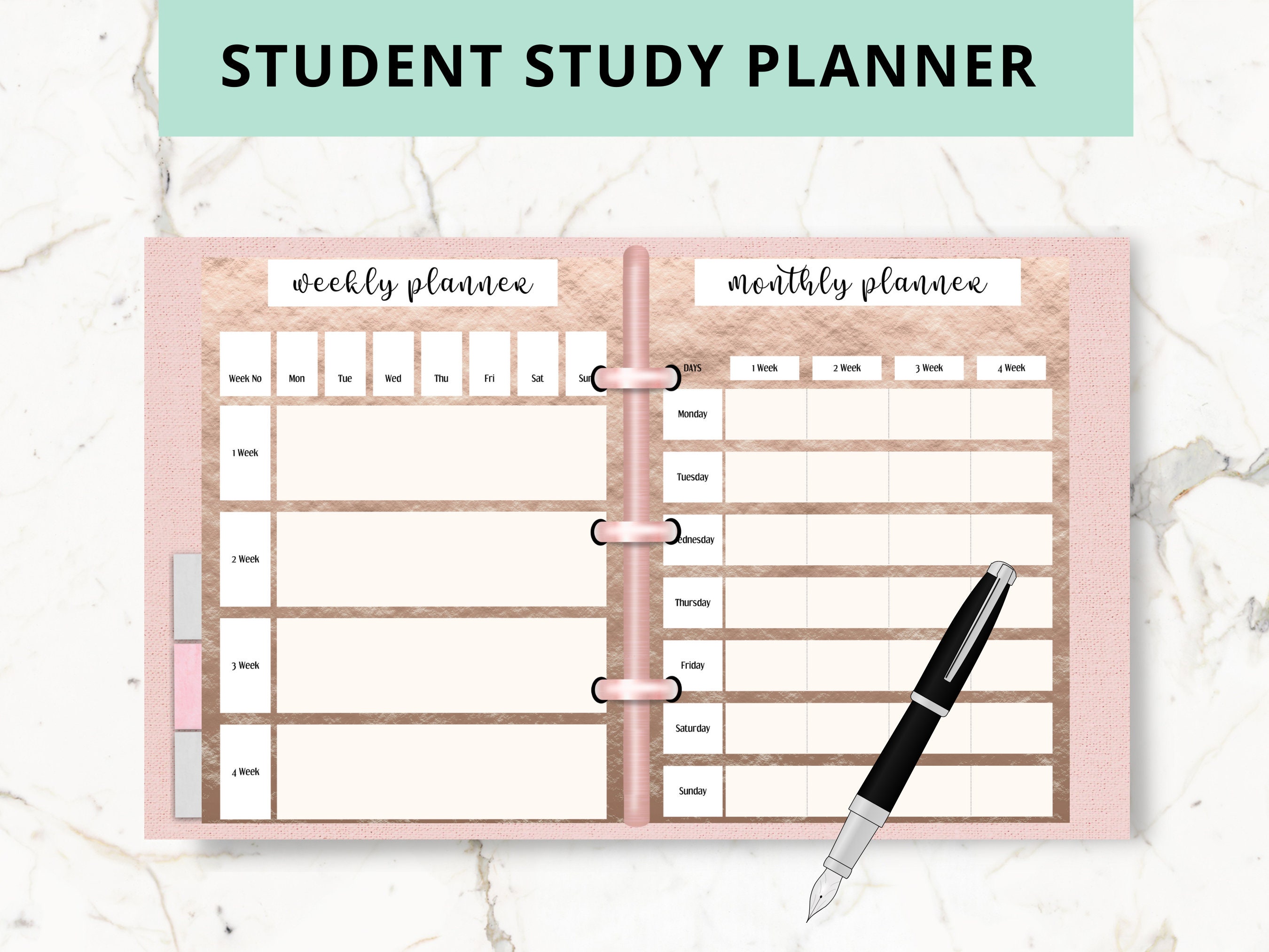 Student Printable Planner Bundle, Study Planner, Instant Download ...