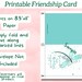 Dragonfly Friendship Card Printable, Blue and White Card, Best Friend ...