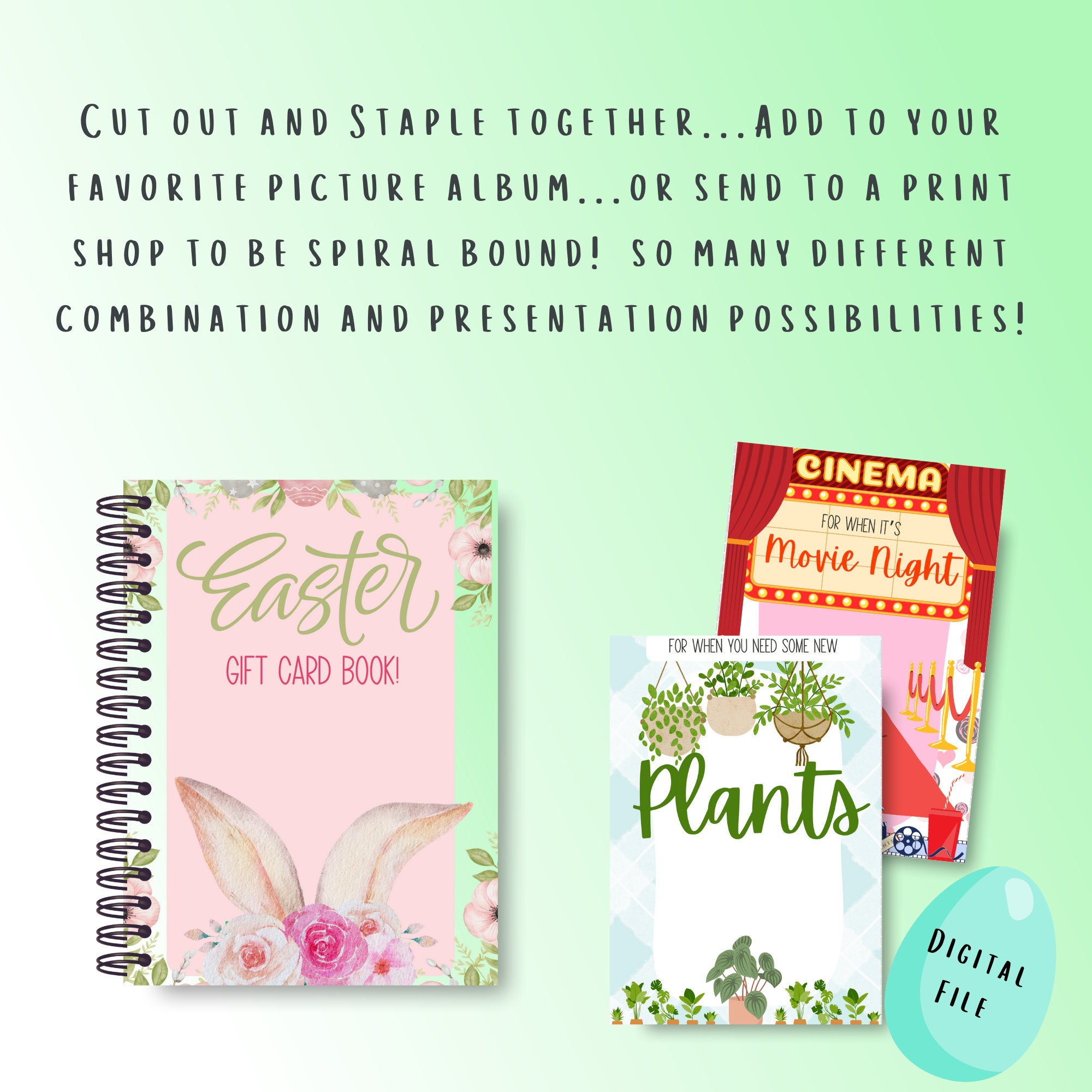 Printable Easter Gift Card Book , 40 Pages for Unique Gifting, Instant ...
