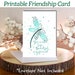 Dragonfly Friendship Card Printable, Blue and White Card, Best Friend ...