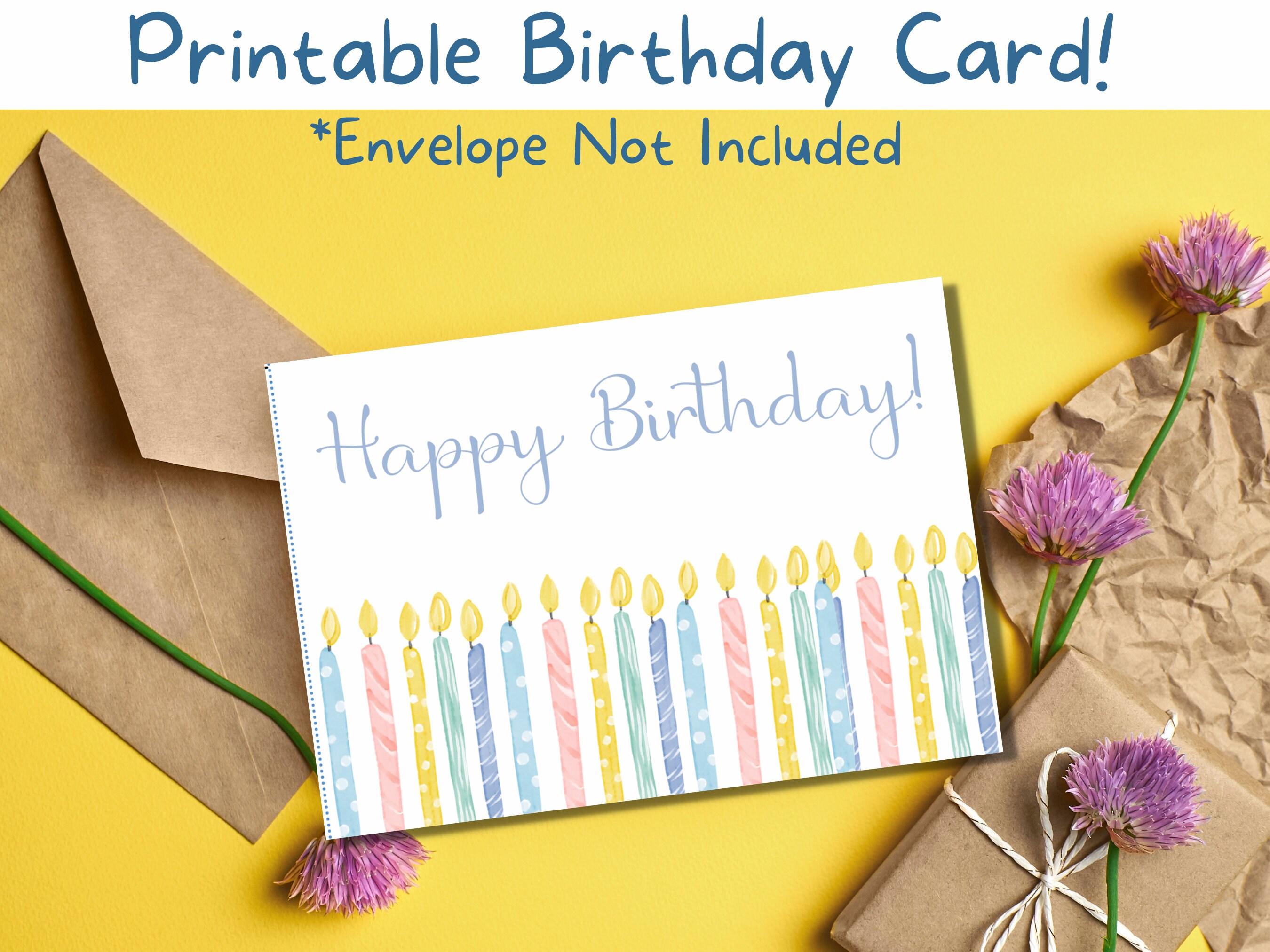 Printable Happy Birthday Card, Greeting Card, Digital Card, Birthday ...