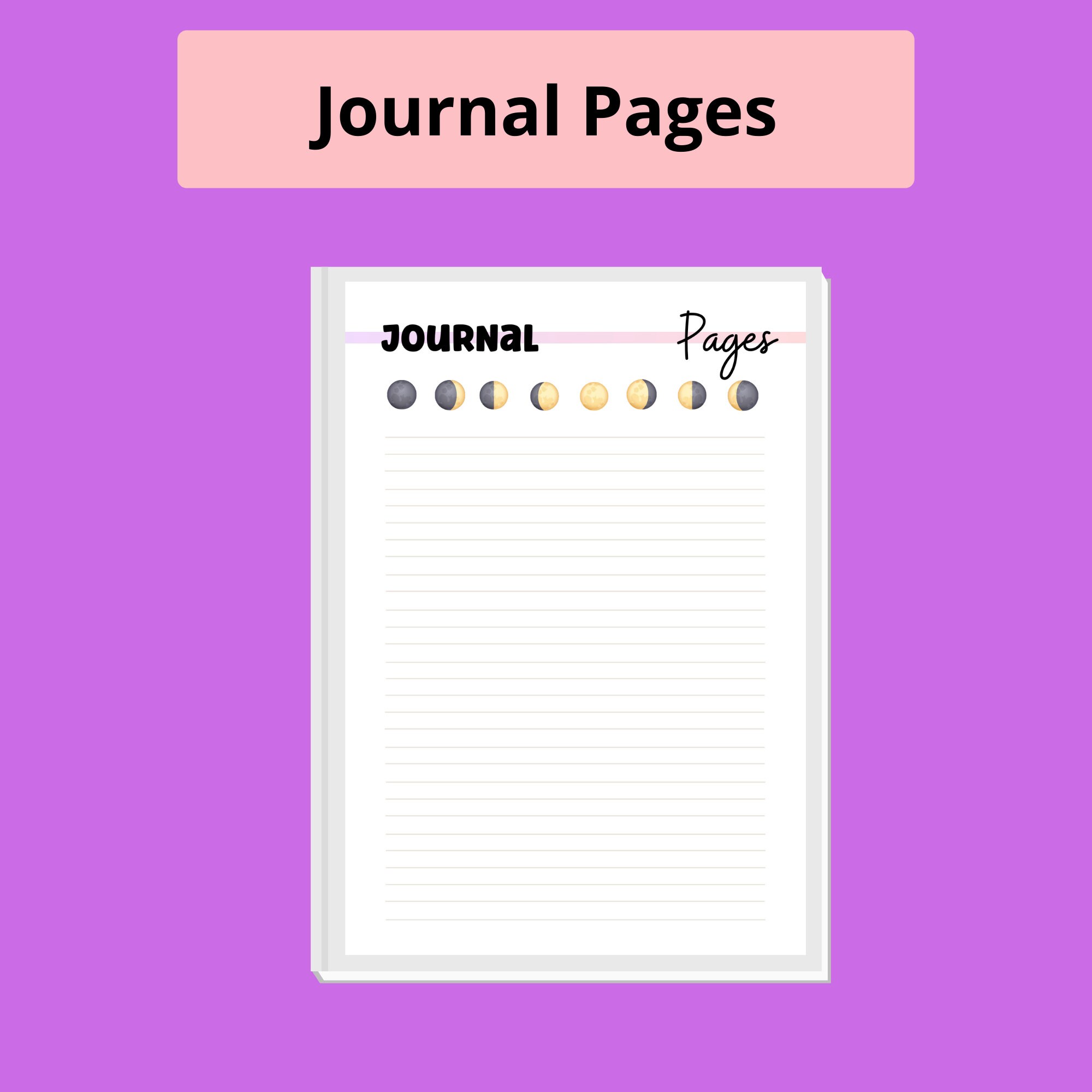 Printable Moon Journal, Moon Phase Tracker, Tarot Journal, Law of ...