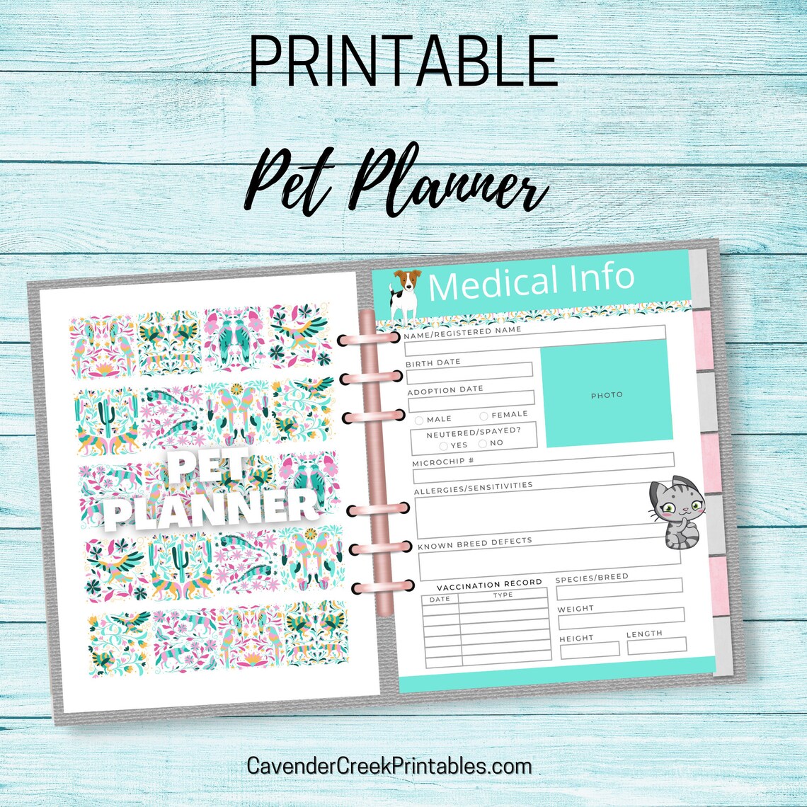 Printable Pet Planner Bundle, Pet Care Sheets, Pet Sitter Notes, New ...
