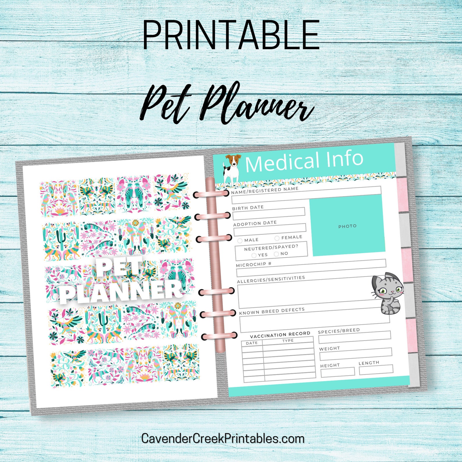 Printable Pet Planner Bundle, Pet Care Sheets, Pet Sitter Notes, New ...
