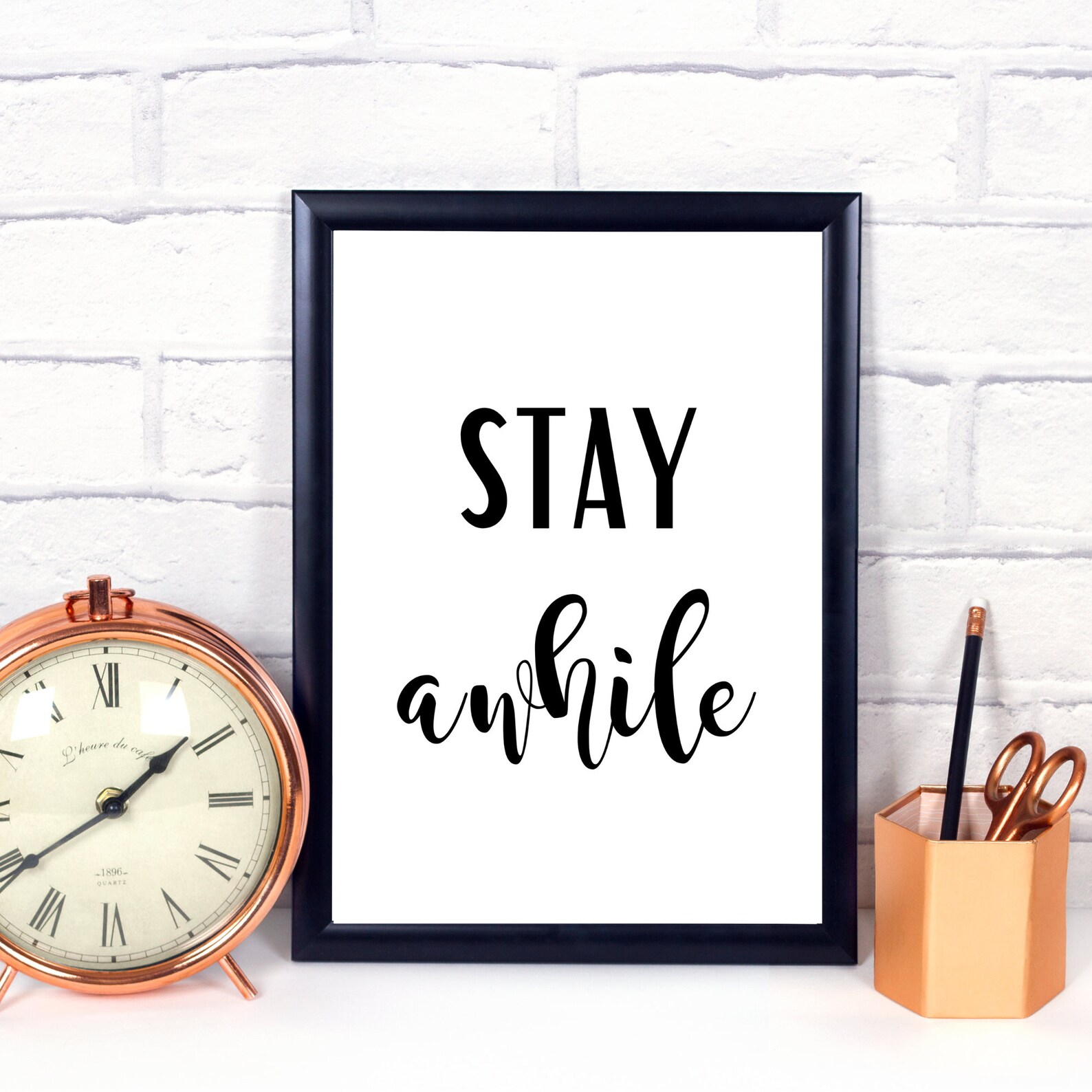 Buy Stay Awhile Printable Wall Art Bedroom Decor Guest Room Online in ...