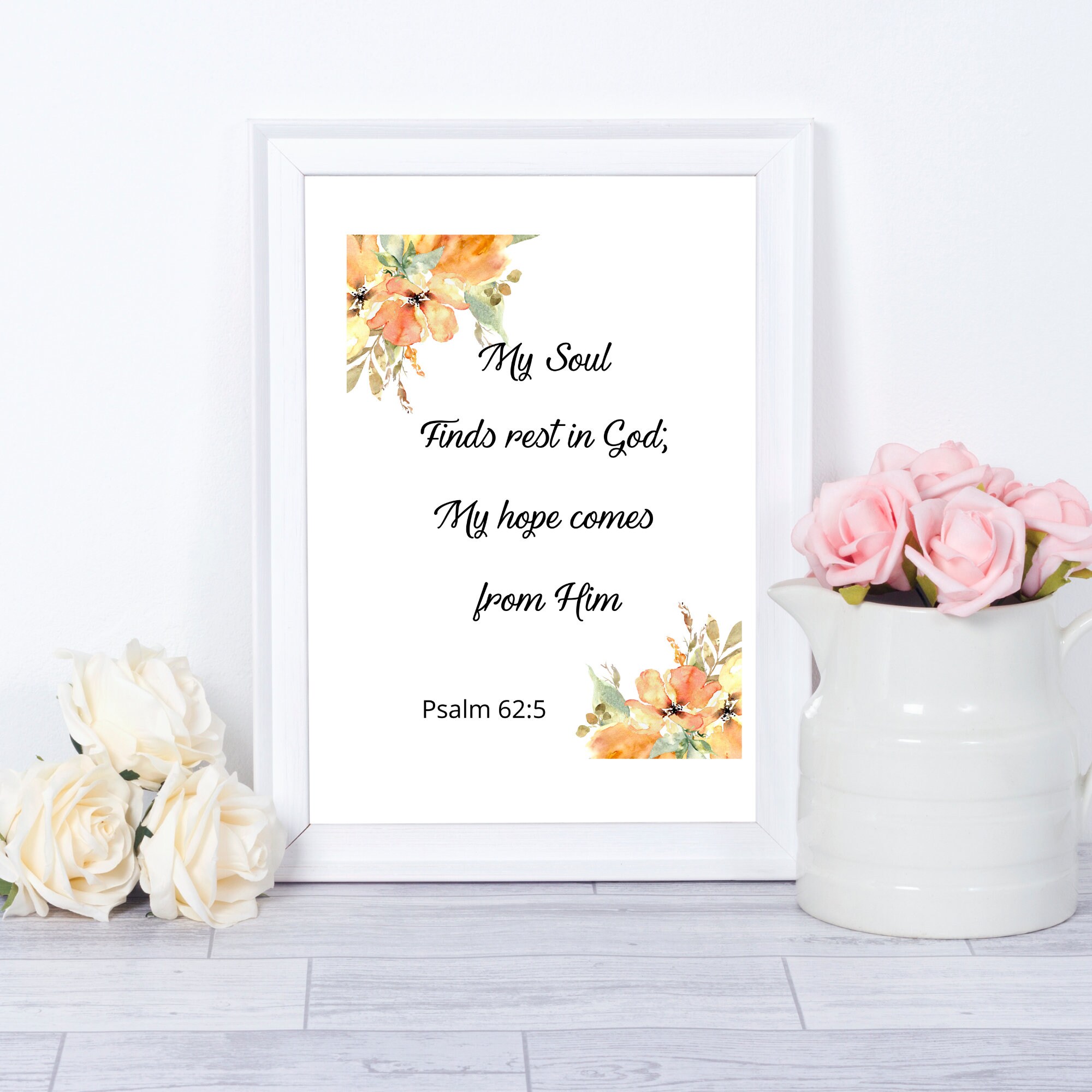My Soul Finds Rest in God Printable Wall Art, Bible Verse Print ...