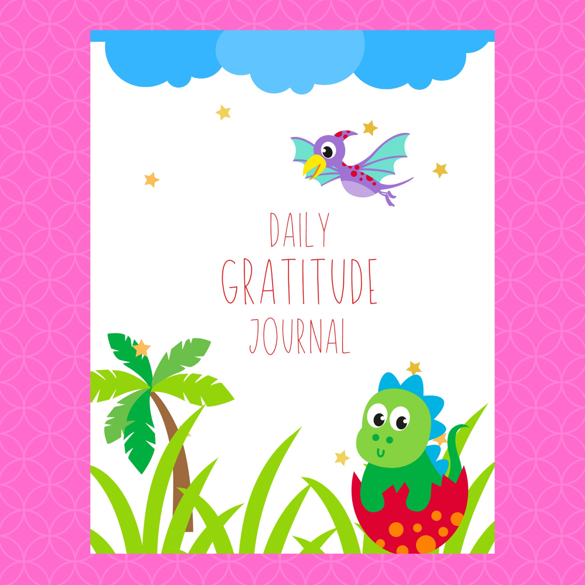 Kids Printable Daily Gratitude Journal, Instant Download, Dinosaur ...
