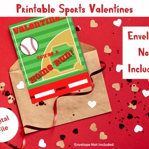 Sports Valentine Cards for Kids, Instant Cards, Printable Valentines ...