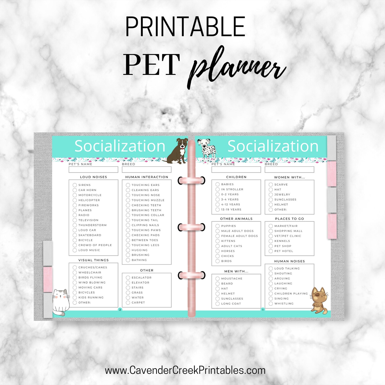 Printable Pet Planner Bundle, Pet Care Sheets, Pet Sitter Notes, New ...