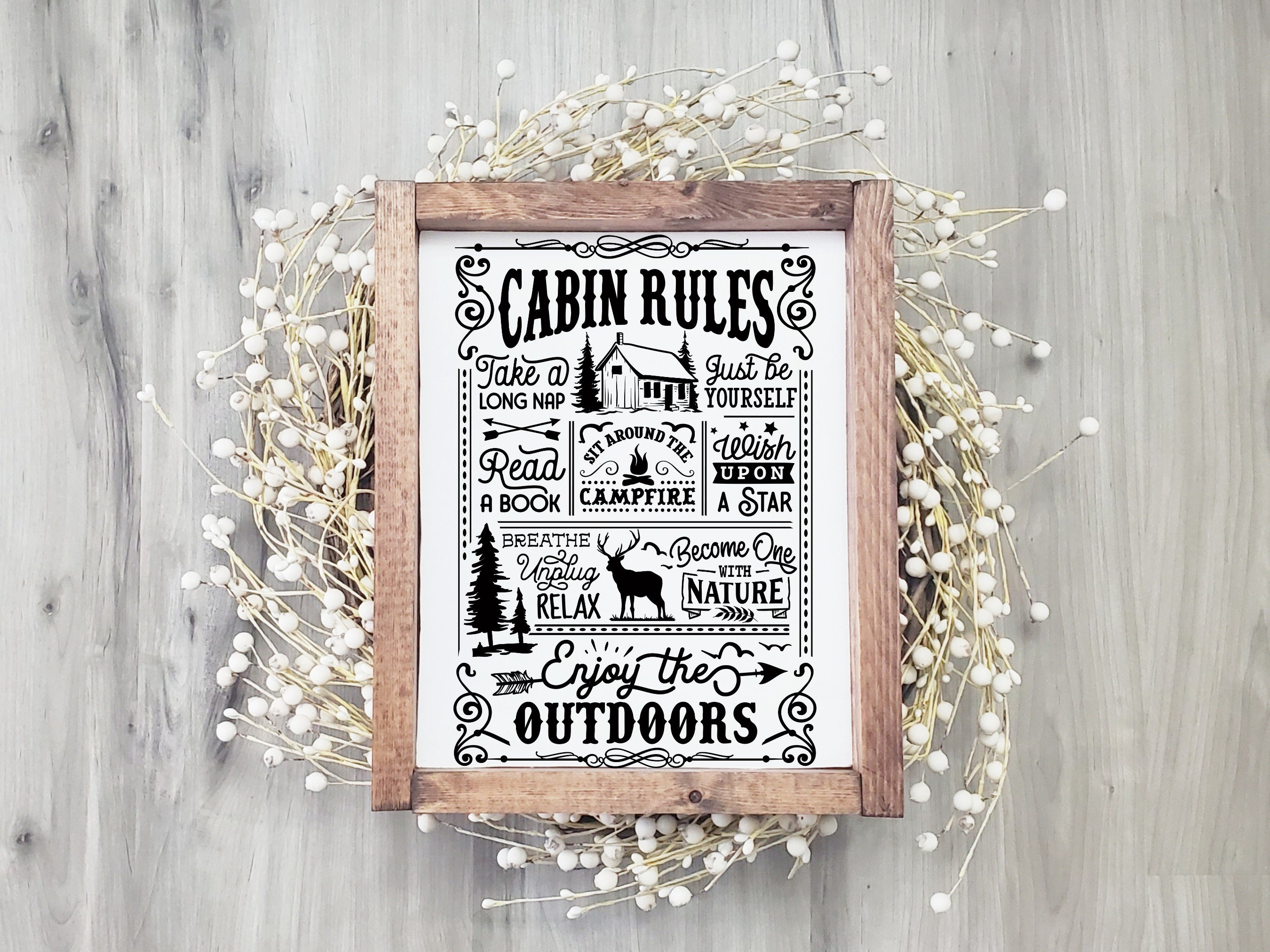 Cabin Rules Printable Wall Art, Lake House Decor, Vacation Art ...