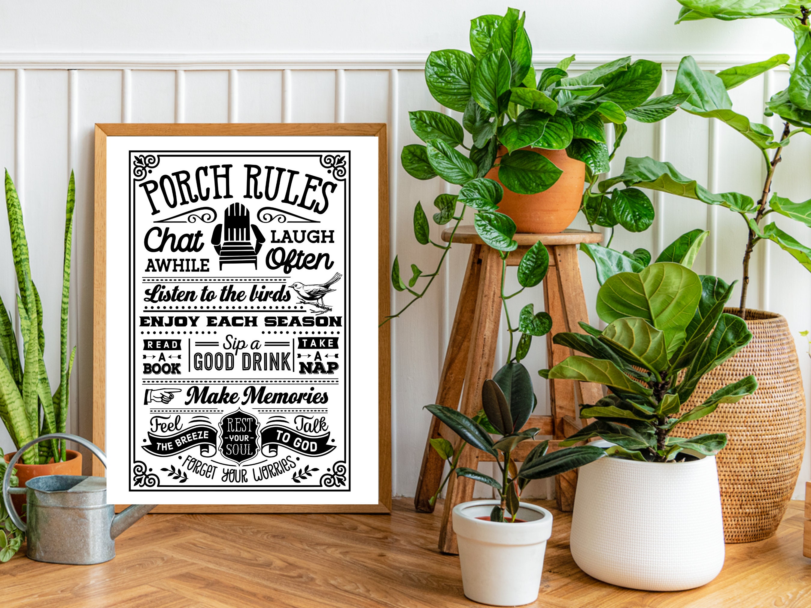 Porch Rules Printable Wall Art, Fun Porch Decor, Outdoor Life Rules ...