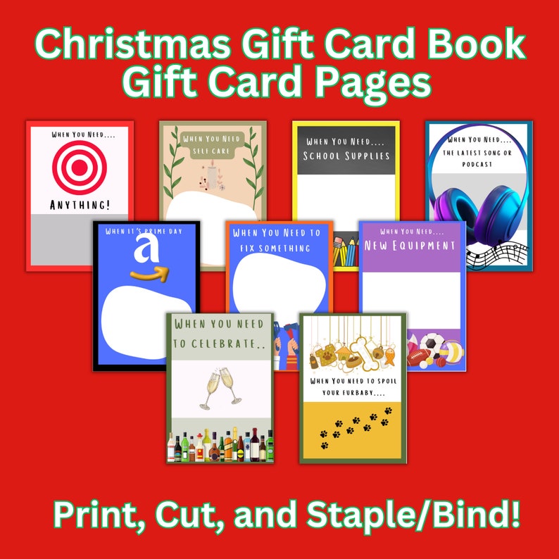 Printable Christmas Gift Card Book, 40+ Pages for Festive Gifting ...