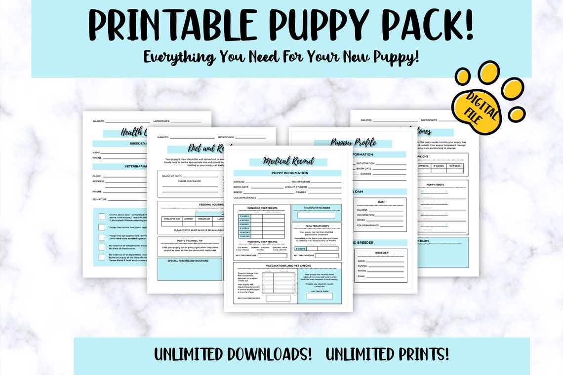 Printable Pet Planner Bundle, Pet Care Sheets, Pet Sitter Notes, New ...