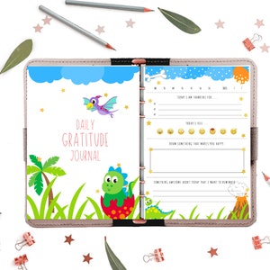 Kids Printable Daily Gratitude Journal, Instant Download, Dinosaur ...