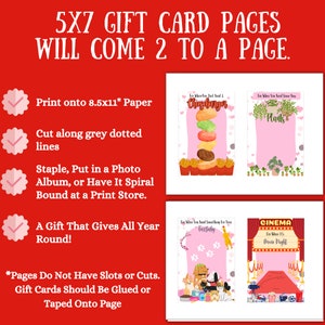 Printable Valentine's Day Gift Card Book, 5x7 Pages for Gift Cards ...