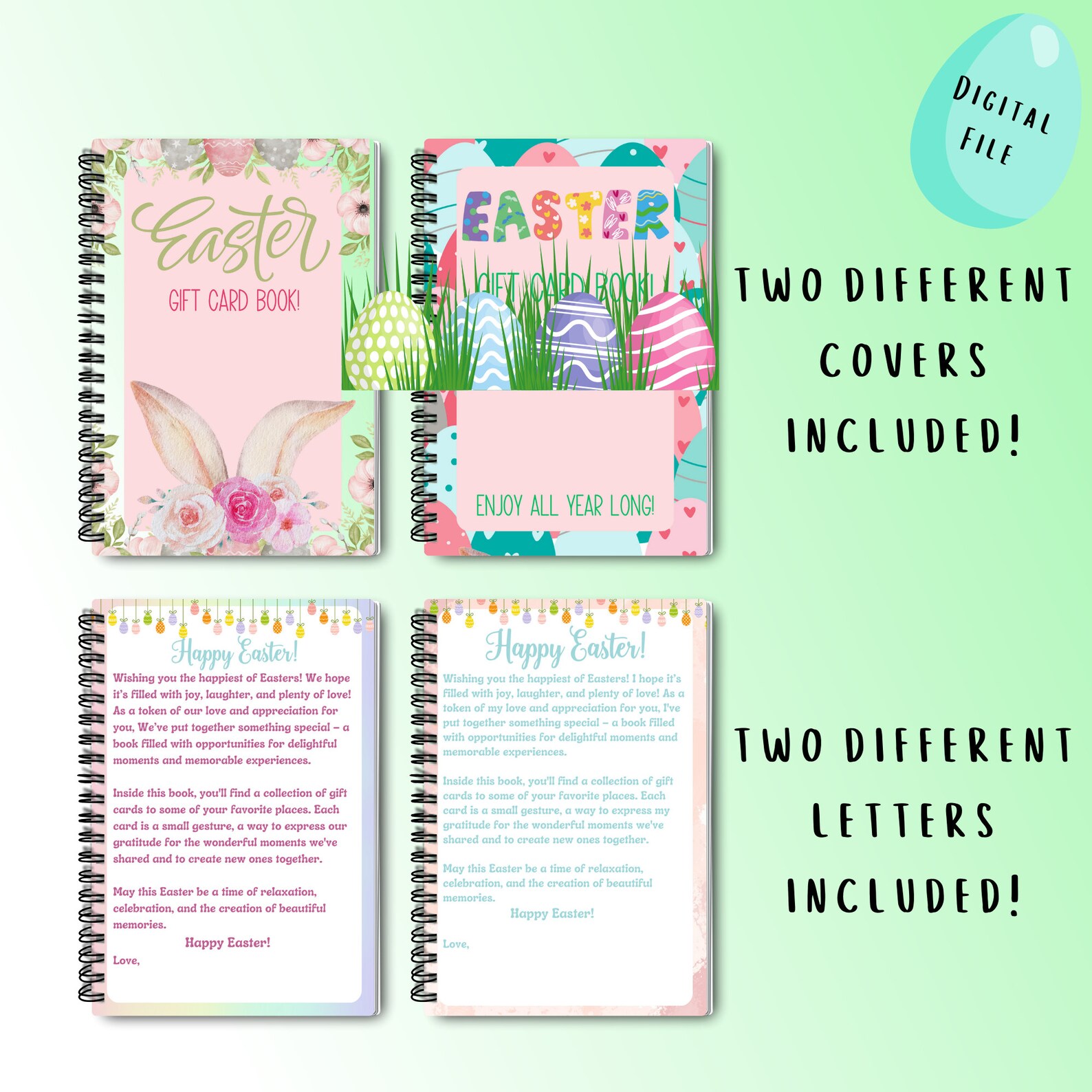 Printable Easter Gift Card Book , 40 Pages for Unique Gifting, Instant ...