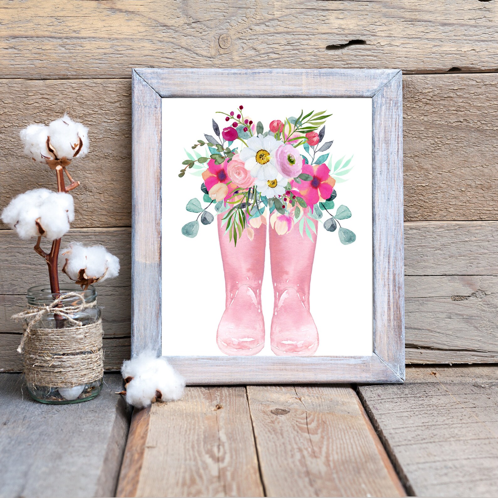 Watercolor Spring Rain Boots With Flowers, Instant Download, Spring ...